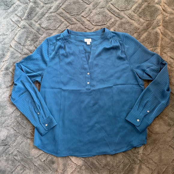 J. Crew | Tops | J Crew Blue Blouse | Poshmark